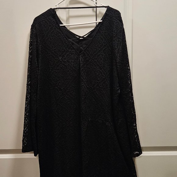 Source Unknown | Dresses | Womens Plus Size Black Lace Long Sleeve 3x ...